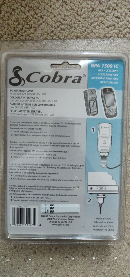 Cobra GPA 1500 IC PC Interface Cable for GPS 500 and GPS 1000 Serial ...