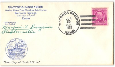 Waconda Springs KS DPO, 1955, signed by the postmaster | eBay