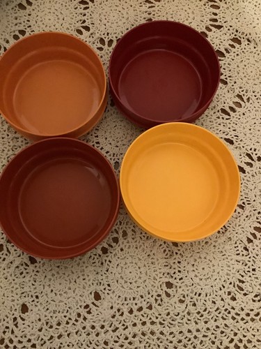 Set of 4 Tupperware Stackable Cereal Bowls #1356 Harvest Colors | eBay