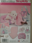 Simplicity Pattern 1083 Stuffed Plush Puppy Dog Toy Carrier Bed Blanket ...