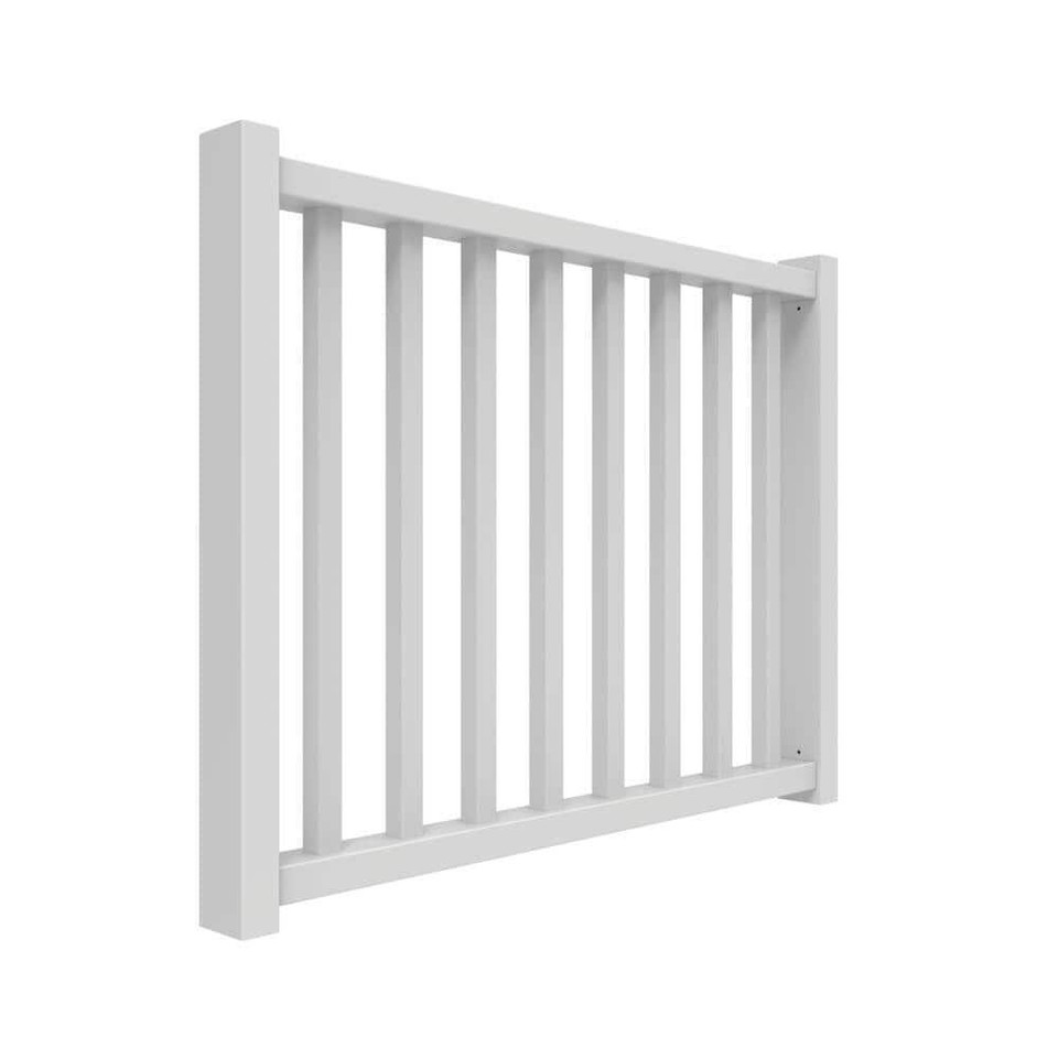 36 in. to 48 in. Traditional White PolyComposite Rail Gate Kit | eBay