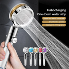 High Pressure Shower Head Adjustable 360°Rotation Turbine Water Saving ...