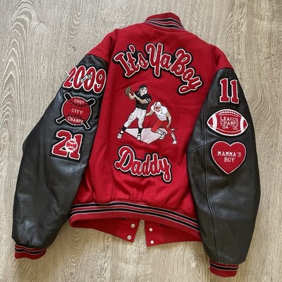 Custom Valor Varsity Jacket XXL “Daddy” Patch + Varsity Football Baseball W | eBay