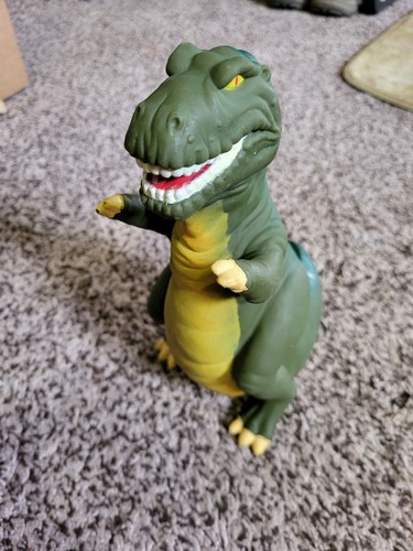 1988 Land Before Time Sharptooth 8" Rubber Puppet Figure T-Rex Dinosaur ...