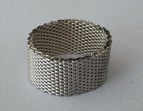 VTG Signed HAN Italy 925 Sterling Silver Flexible Weave Mesh Size 6 ...
