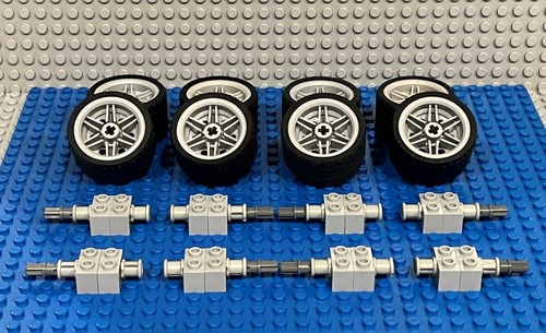 Lego Technic Wheels + Tires + Axles Car Truck Medium Size 56145 55978 ...