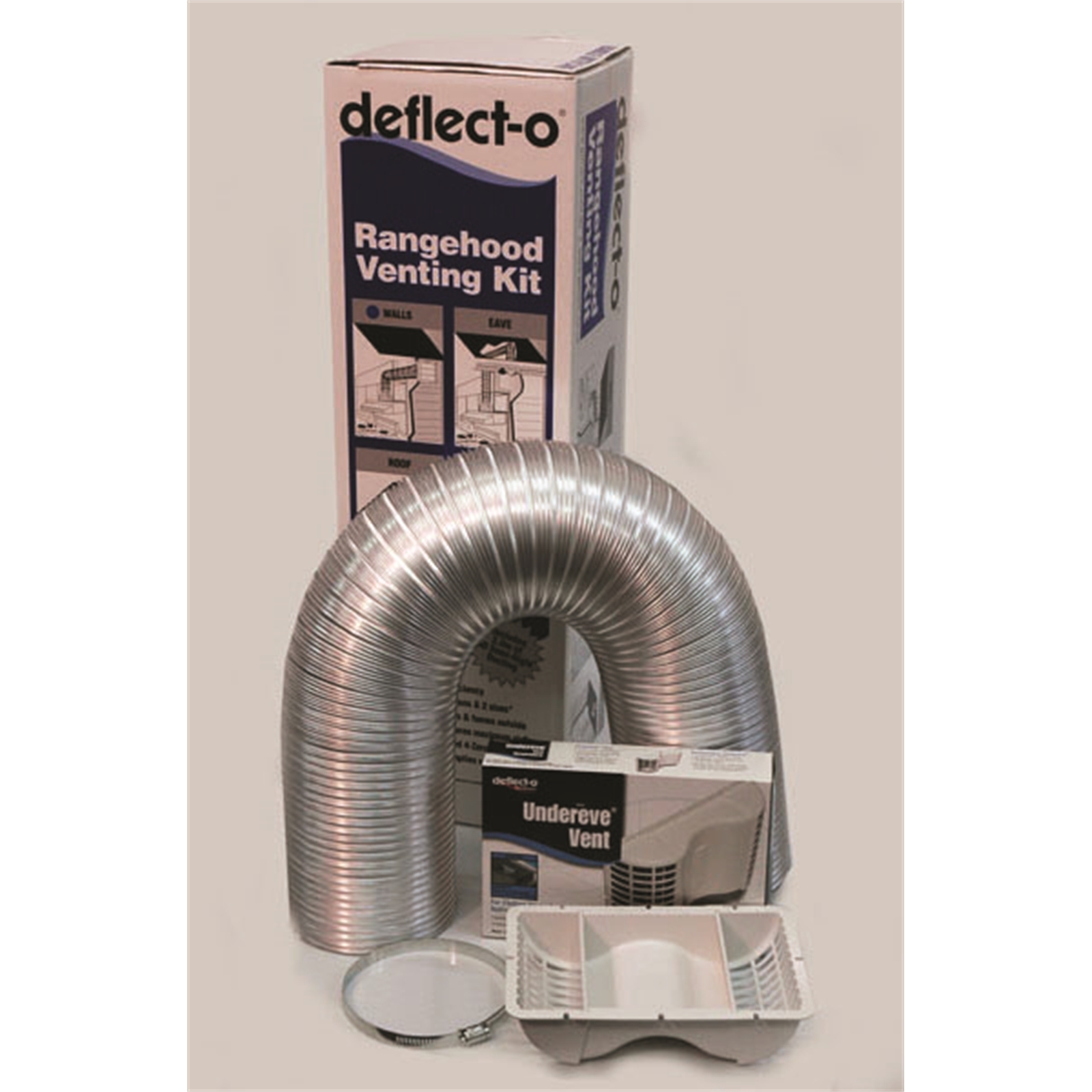 Deflecto RANGEHOOD VENTING KIT Duct Clamp Vent Semi Rigid EAVE- 125mm ...
