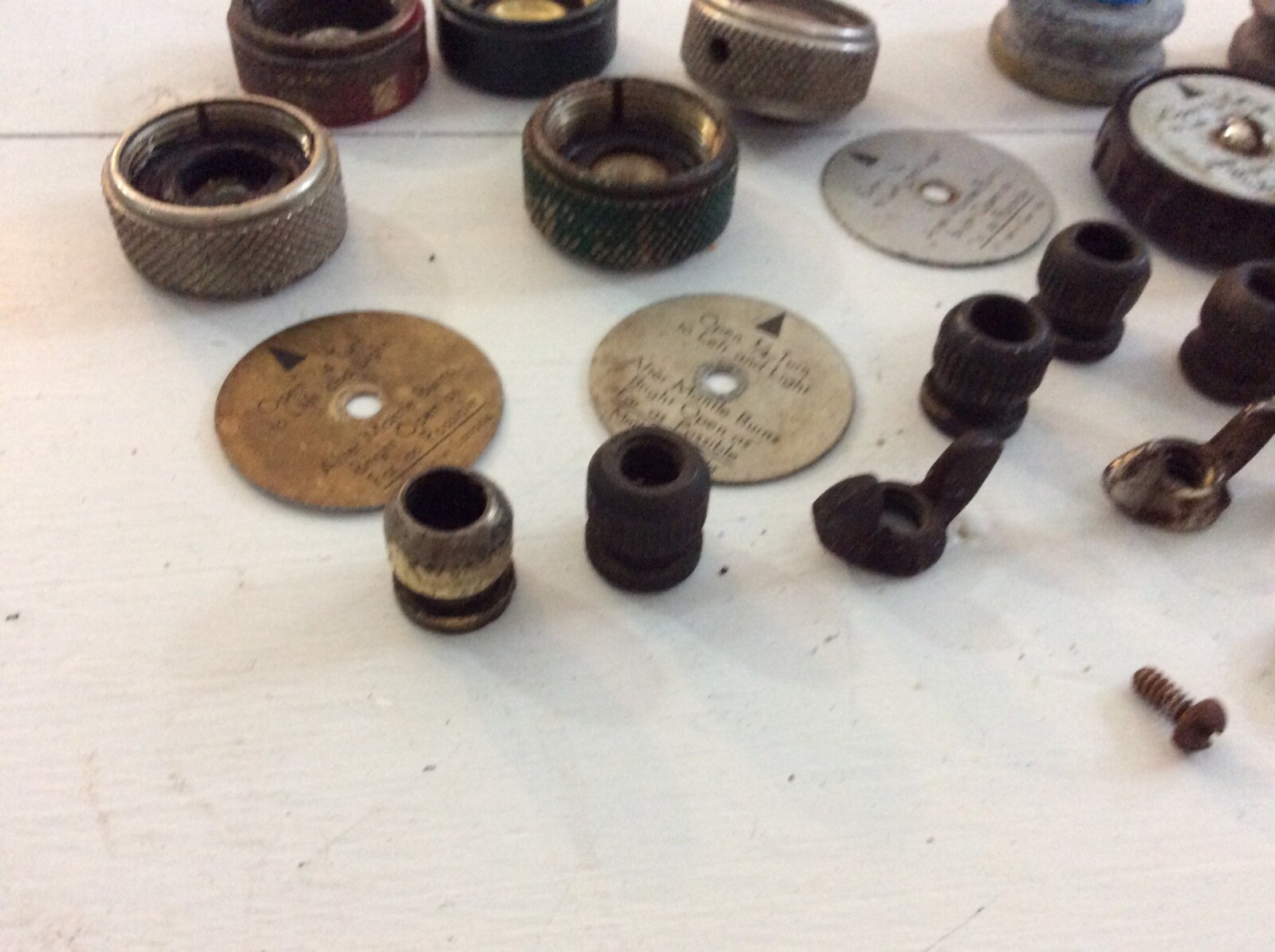 coleman lantern parts lot hardware,fuel caps,cap nuts,valve wheels etc ...