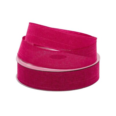 Hot Pink Ribbon | Hot Pink Faux Linen Ribbon - 5/8in. x 25 Yds ...