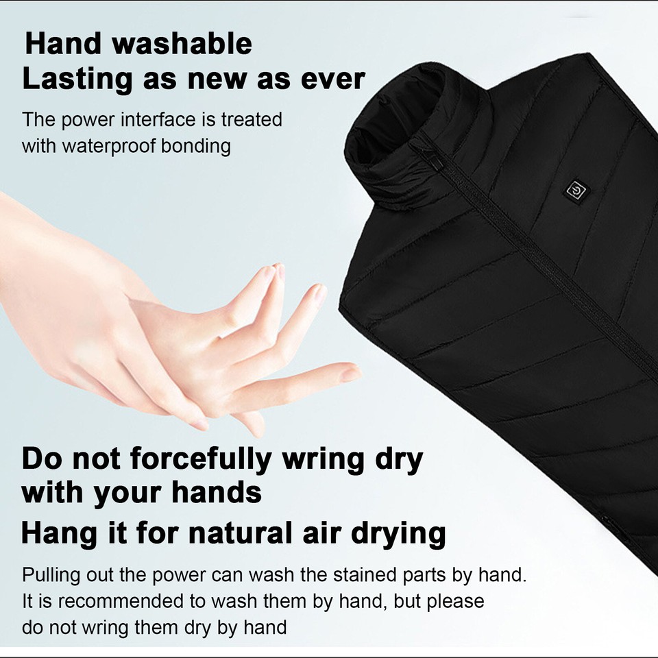 Carbon Fiber Heated Vest 3 Fast Heating Zones Electric Heating Vest ...