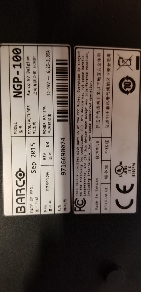 Barco (NGP-100) Compact Video Wall Controller I7-4700EQ 2.4GHZ 8GB RAM ...