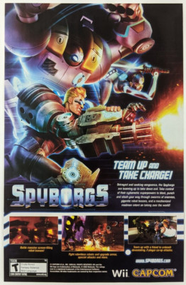 Spyborgs Print Ad Game Poster Art PROMO Original Nintendo Wii Capcom ...