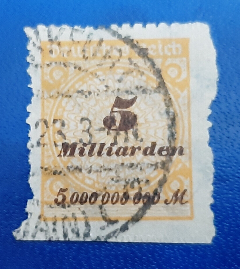 Germany Stamp Deutsches Reich 5 Milliarden Infla 1923 Mark Mi. Nr. 327 ...
