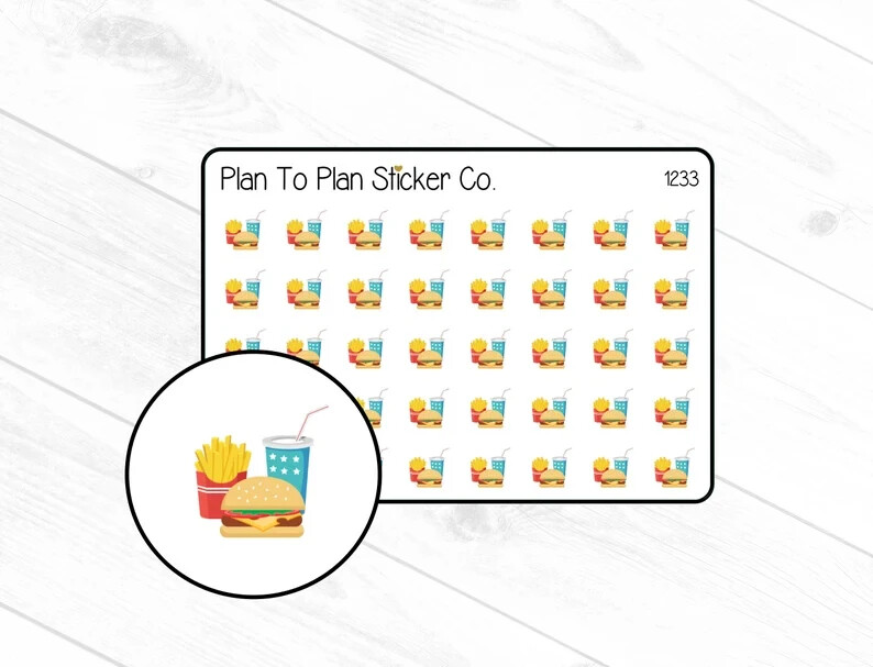 1233~~Fast Food Planner Stickers. | eBay