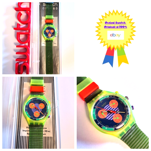 Swatch Chrono New Neo Wave SCJ100 1991 Vintage Wristwatch Years 90 NOS ...