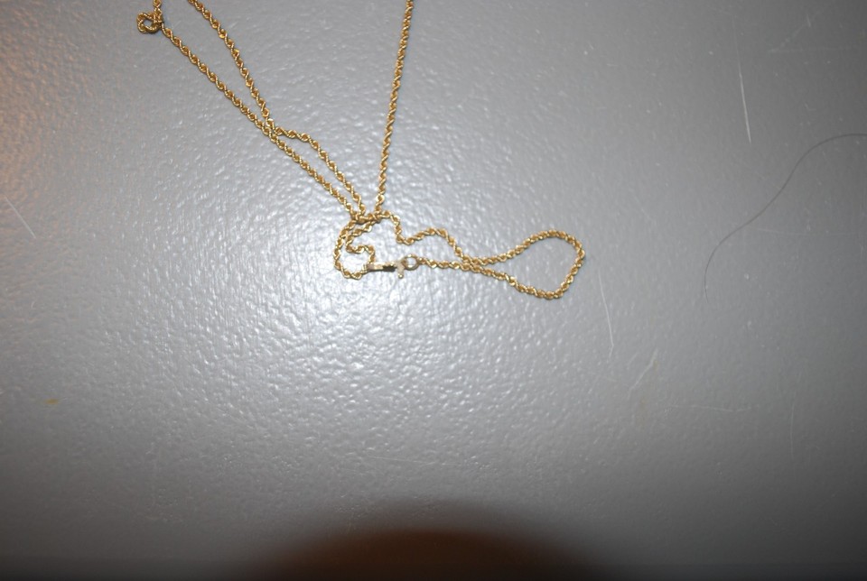 14k Solid Yellow Gold 18 Inch Rope Chain Necklace 4.4grams wear or ...