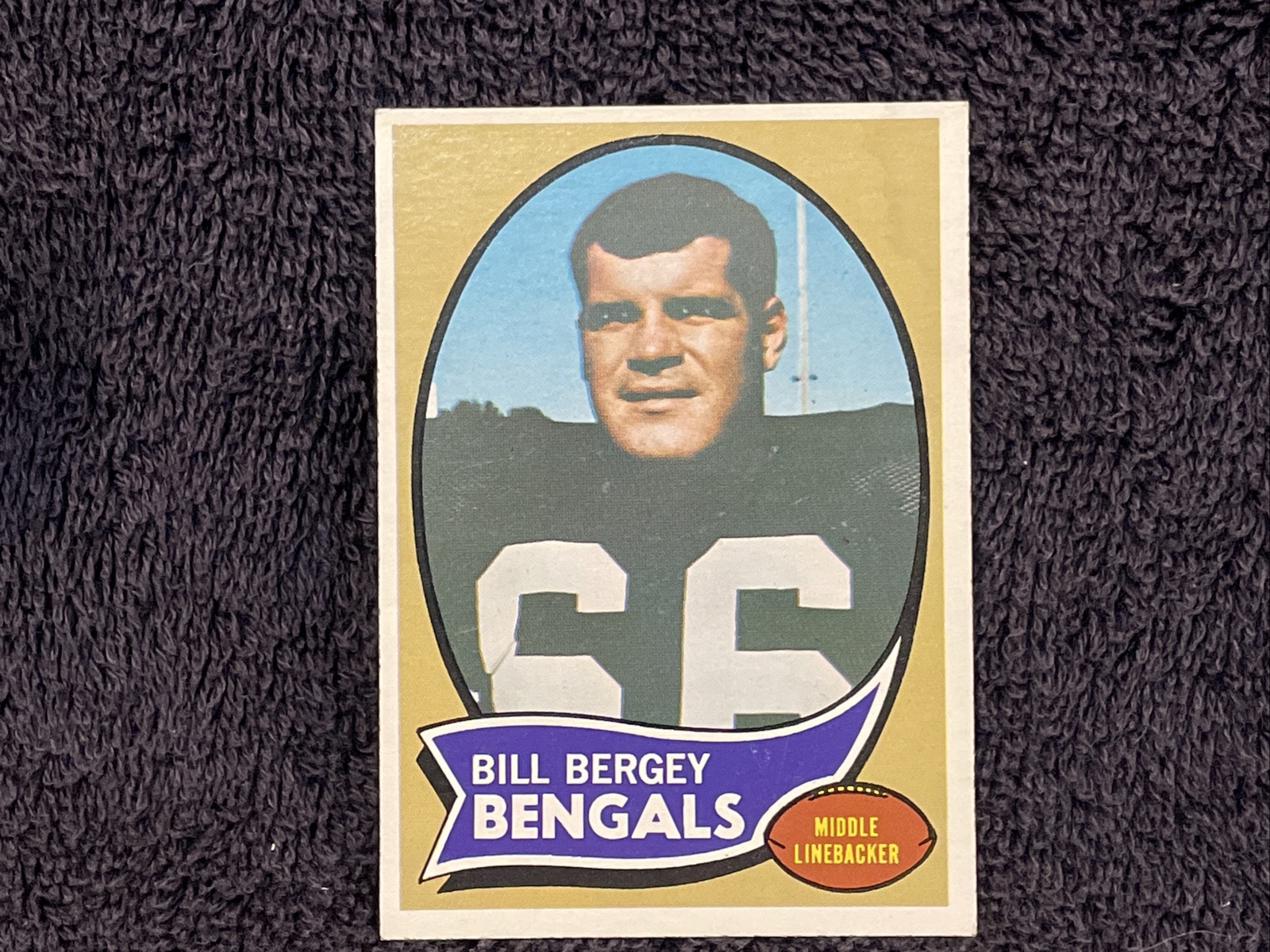 BEAUTIFUL 1970 Topps #168 Bill Bergey RC, Cincinnati Bengals, VERY NICE ...