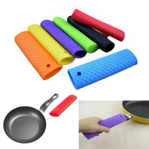 AU 2Pcs Silicone Pot Pan Handle Kitchen Saucepan Holder Sleeve Slip ...