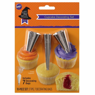 New ! Wilton 10 piece Set cupcake Decorating Set Includes 7 Decorating ...