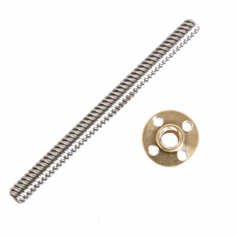 8mm T8 Stainless Steel Threaded Rod Lead Screw with T8 Nut for 3D ...