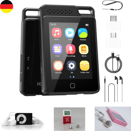 MP3 Player Eingebaut 64 GB Mit 2,4" Voller Touchscreen Tragbarer Musik ...