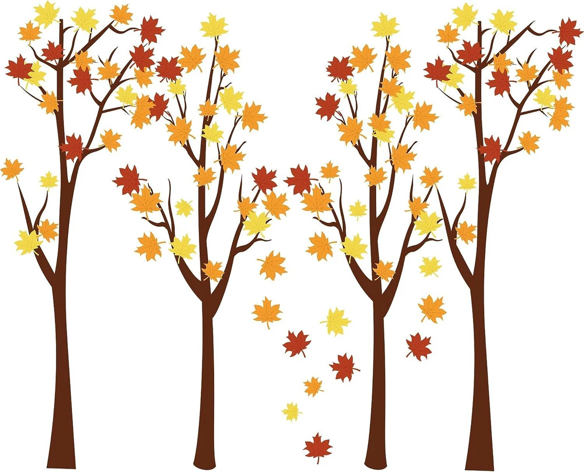 Fall Tree Branch Clipart Realistic Autumn Tree Branch Set Vector