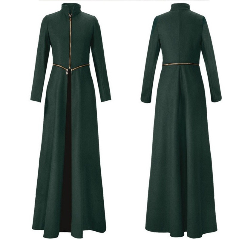 Women Long Sleeve Maxi Dress Coat Floor Length Jacket Plus Size Long ...