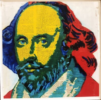 William Shakespeare Ceramic Coaster Art Tile Original Artist Signed NWT ...