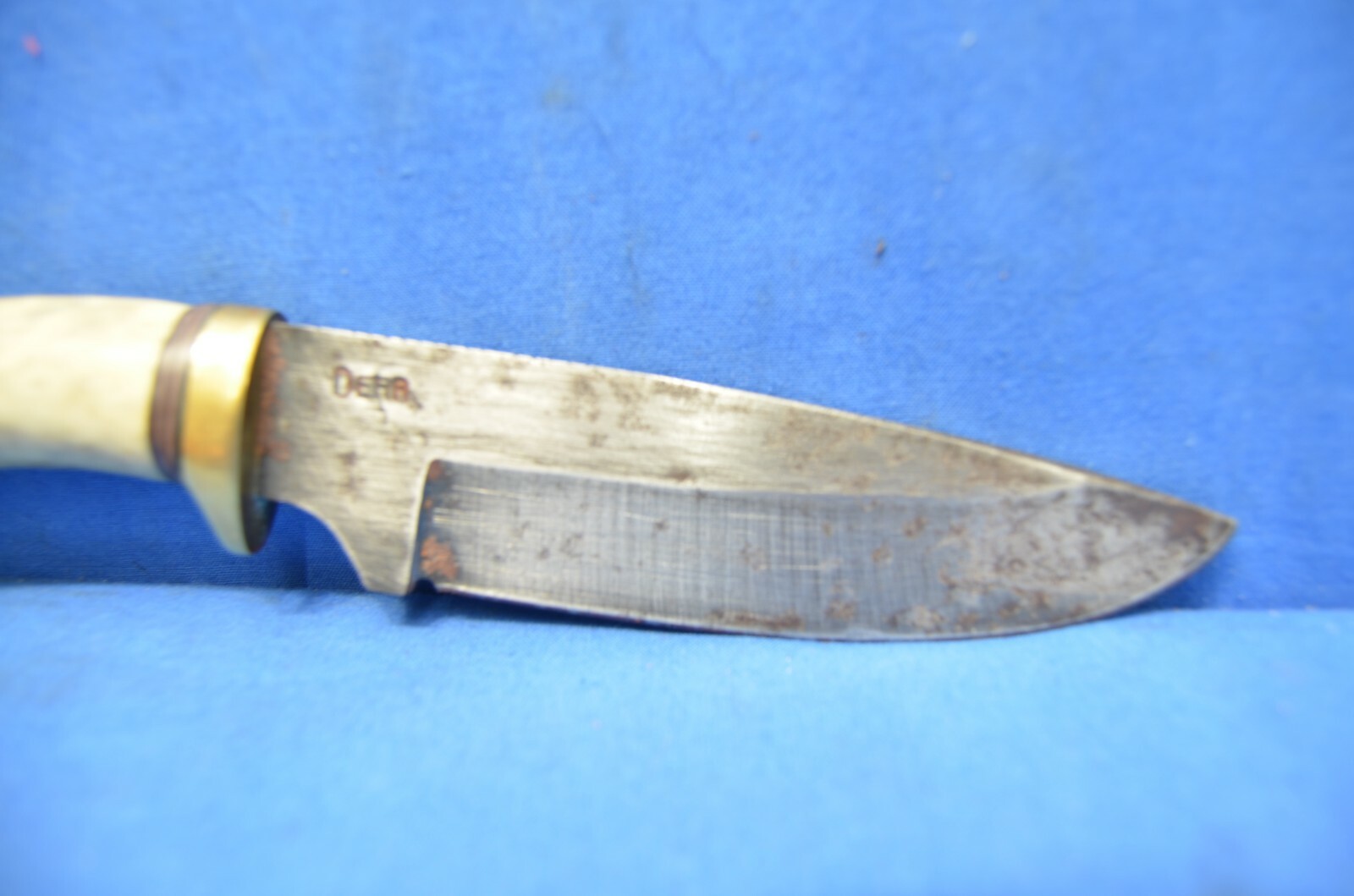 Herb Derr Hunting Knife Stag Handle Custom Handmade Plain Edge V Grind ...