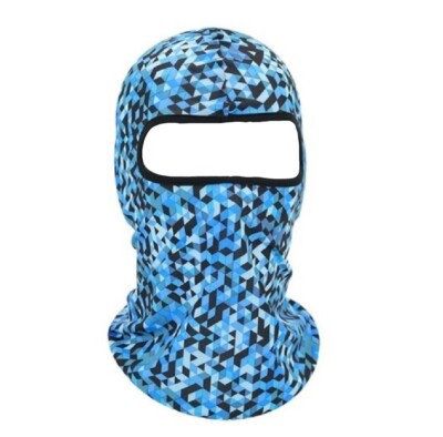 Blue Black Cubes Geometric Techno Element Hood Balaclava Face Mask ...