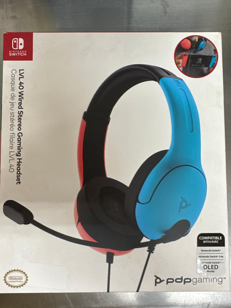 PDP LVL40 AirLite Wired Gaming Headset w/ Noise Cancelling Mic Mario ...