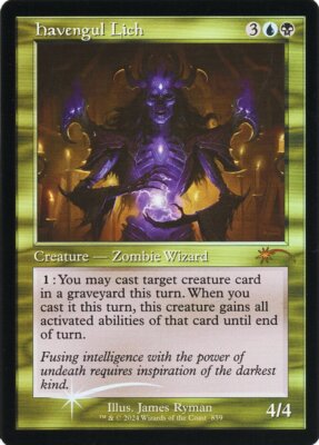 Havengul Lich MTG Secret Lair Retro Foil Mythic NM x1 Zombie Tribal ...