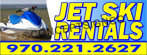 2'X5' JET SKI RENTALS BANNER Signs CUSTOM PHONE NUMBER Seadoo ...