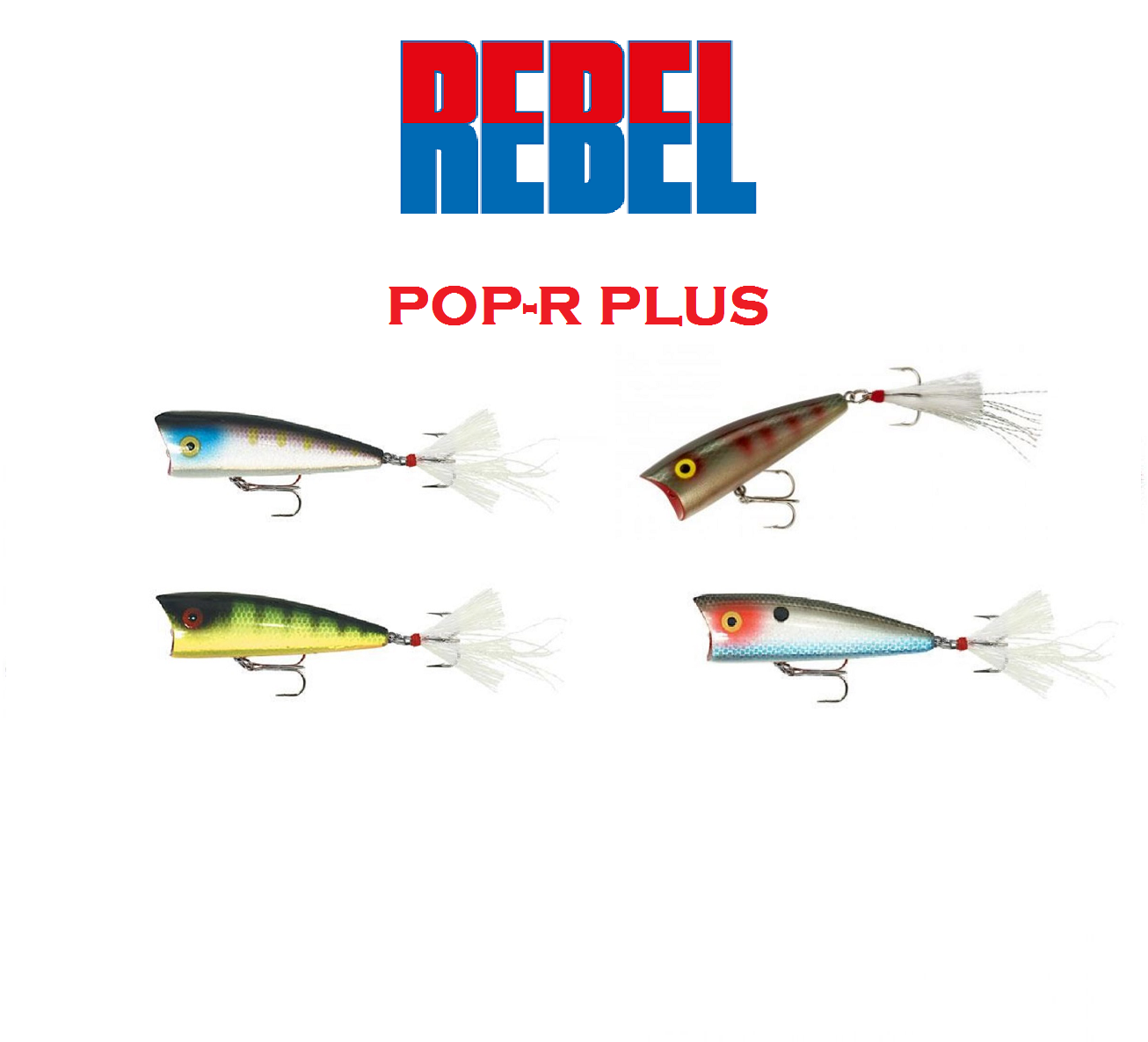 Rebel Fishing Lure P61g255 Pop R Plus 1/4 Oz Red Eye Perch for sale ...