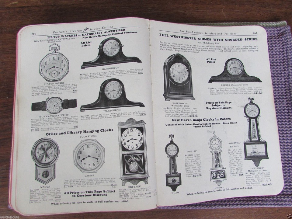 Vintage 1920’s Paulson's Jewelry Watch Clock Repair Opticians Supplies ...