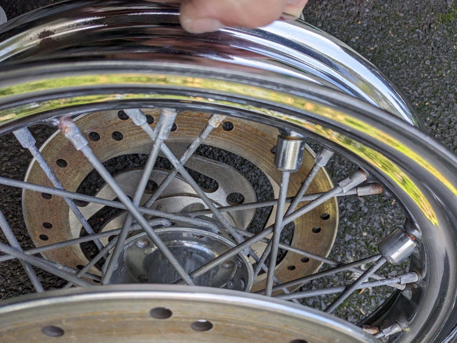 HARLEY-DAVIDSON 43085-97 40 SPOKE FRONT WHEEL RIM 16X3 CHROME WITH ...