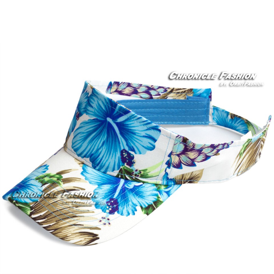 Sun Visor Hat Hawaiian Floral Golf Tennis Beach Adjustable Summer Cap ...