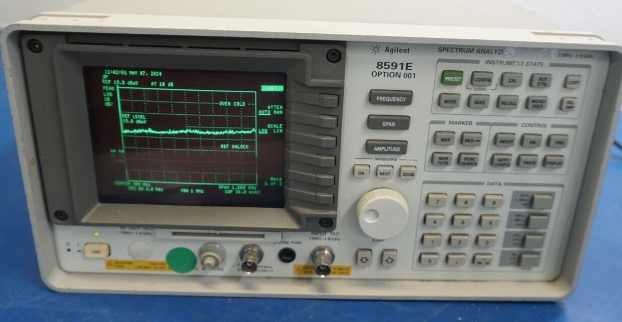 Agilent 8591E Portable Spectrum Analyzer W/ OPTION 001 - 1 MHz to 1.8 ...