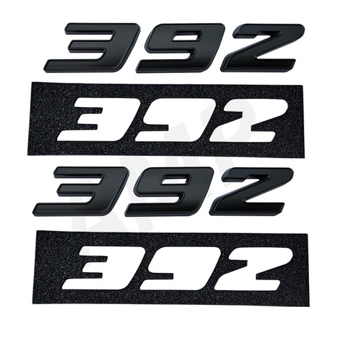 2pc Black 392 Badge Emblem Black Trim for MOPAR HEMI - Exceeds OEM ...