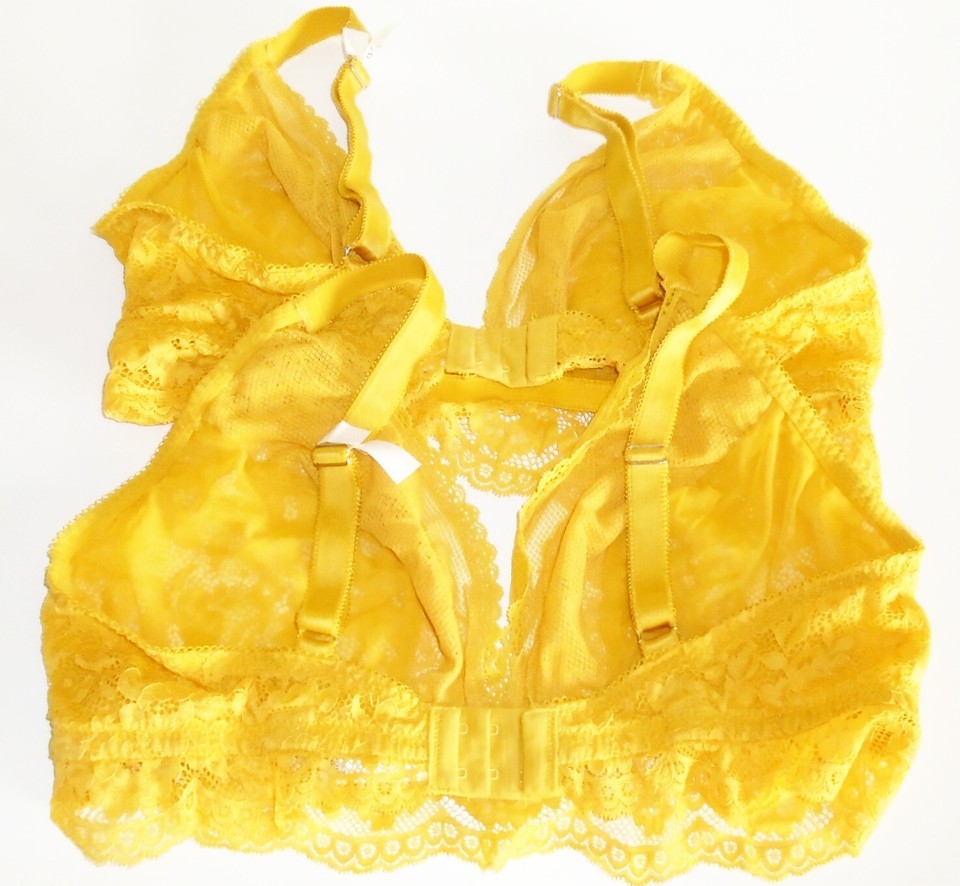 Next Daisy Bra 2 x yellow lace trim bra soft cup long-line bra-lets ...