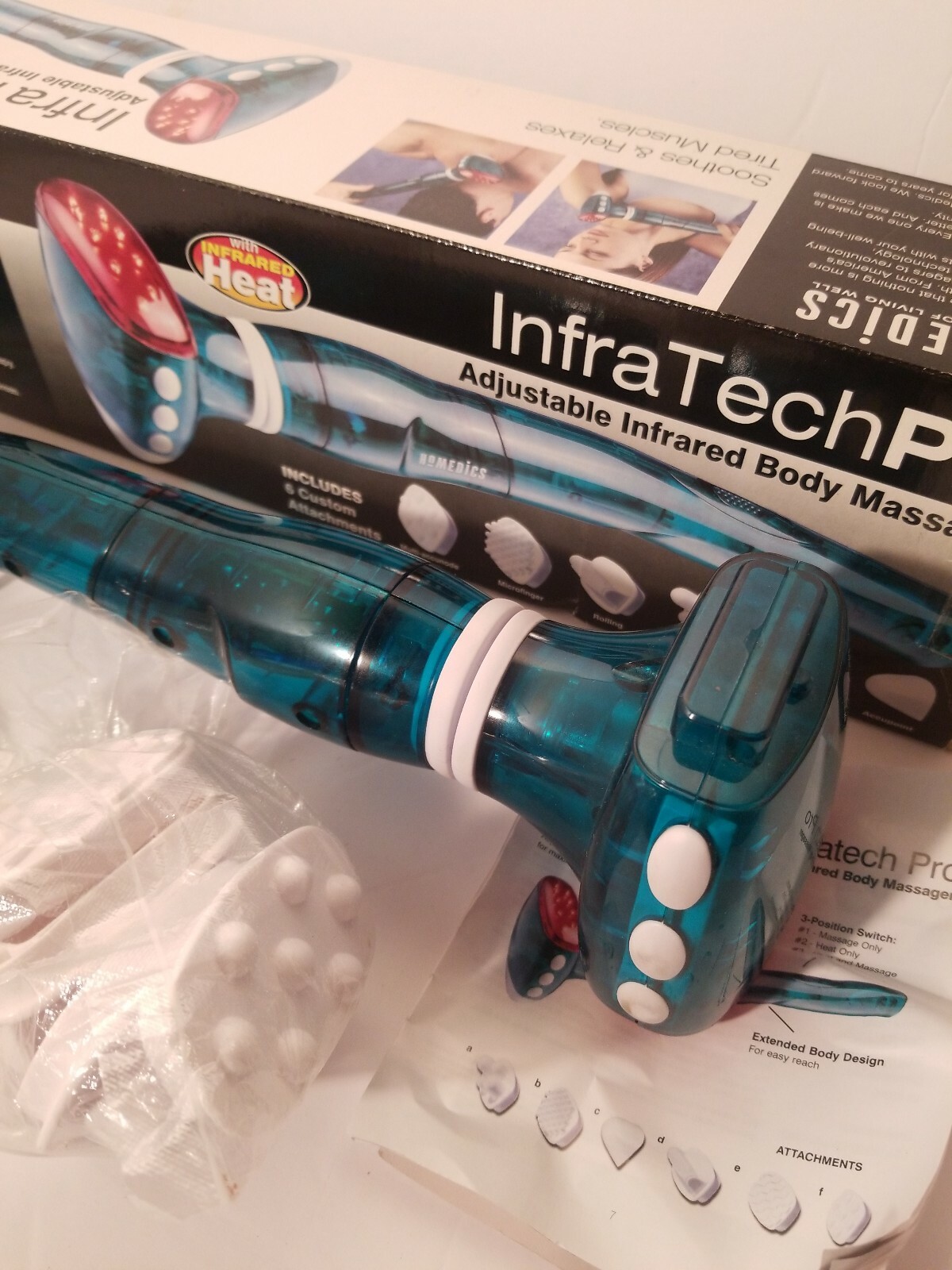 HoMedics IR-600 InfraTech Pro Adjustable Infrared Body Massager w/ Heat ...