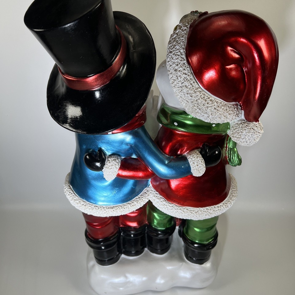 Christmas Indoor Outdoor Duo Snowman Resin Figure Kringle Express 22” W ...