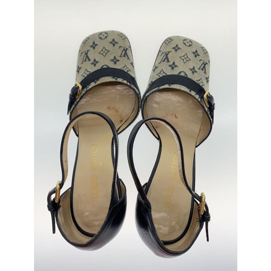 LOUIS VUITTON Pumps Heel Monogram Canvas Navy EU 35.5 From Japan 122835K Authen | eBay