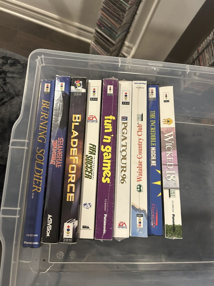 9x Panasonic 3DO Sealed Long box lot - see pics for titles - very good ...