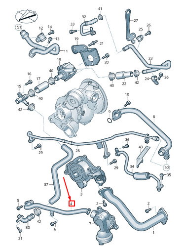 NEW AUDI A4 B9 ENGINE COOLANT PIPE 06M121083J ORIGINAL | eBay