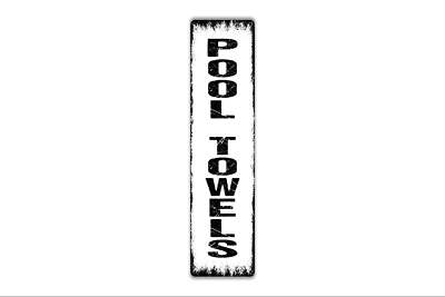 Vertical Pool Towels Sign - Long Up and Down Swimming Pool Rustic ...