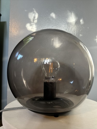 IKEA FADO Table lamp, Glass 10" Black Swiggles Works | eBay