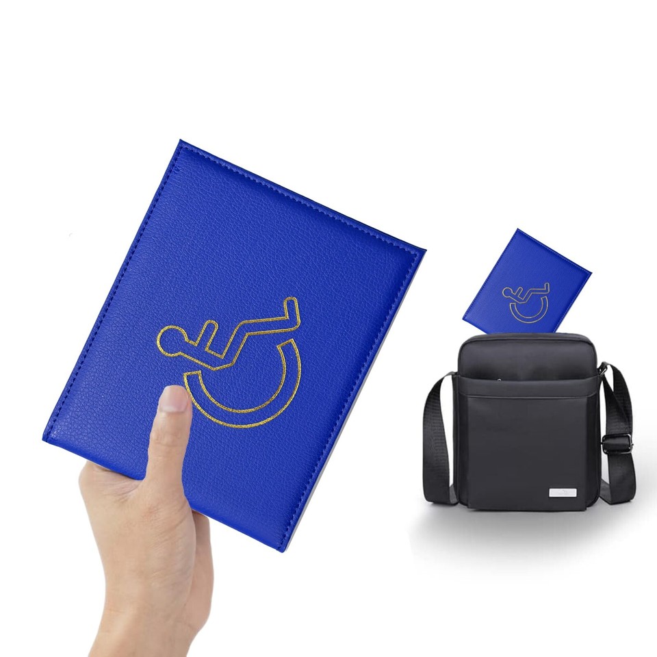 PU Leather Disabled Badge Holder - Parking Permit Hologram Display ...