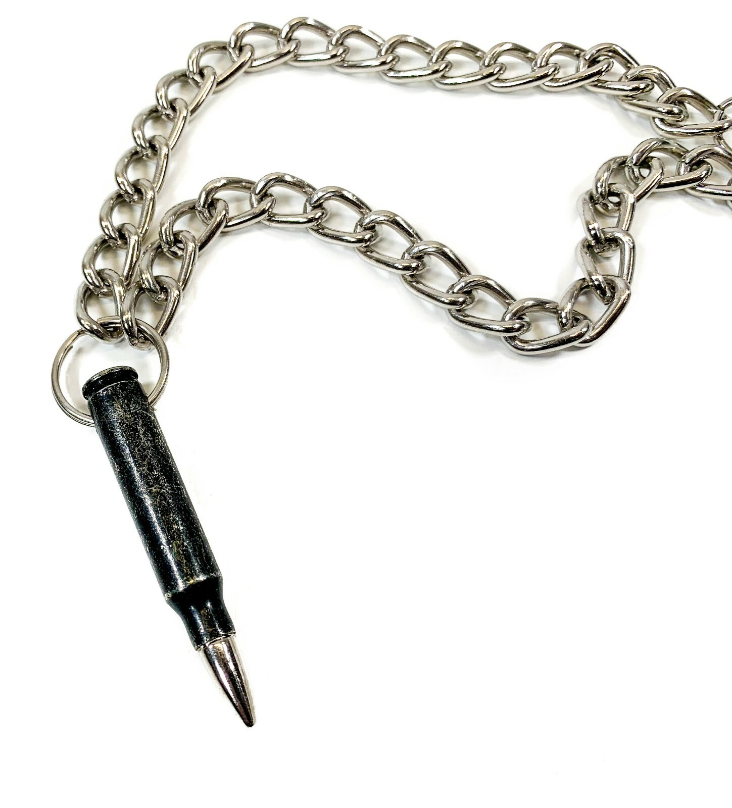 Rifle Bullet & Casing Necklace Chain Real .223 Black Bullet Nickel Tips ...