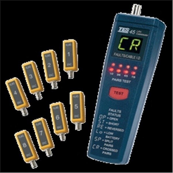 TES-45 CAT-5 Lan Cable Tester Meter Pairs Length Faults Status Leds ...
